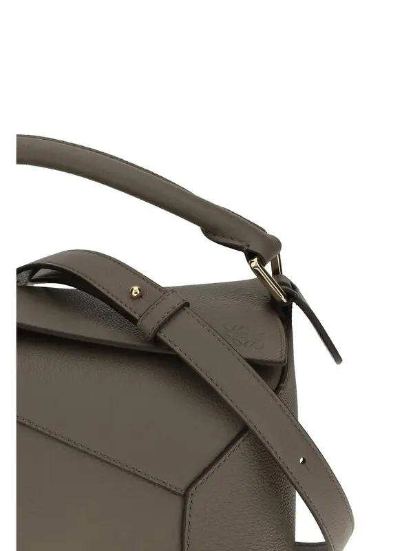 Loewe Puzzle Small Grained Leather Handbag - Gray
