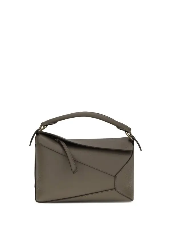Loewe Puzzle Small Grained Leather Handbag - Gray