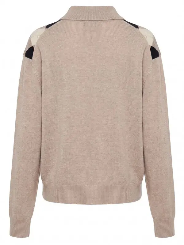 Miu Miu Argyle Polo-neck Sweater - Multicolor