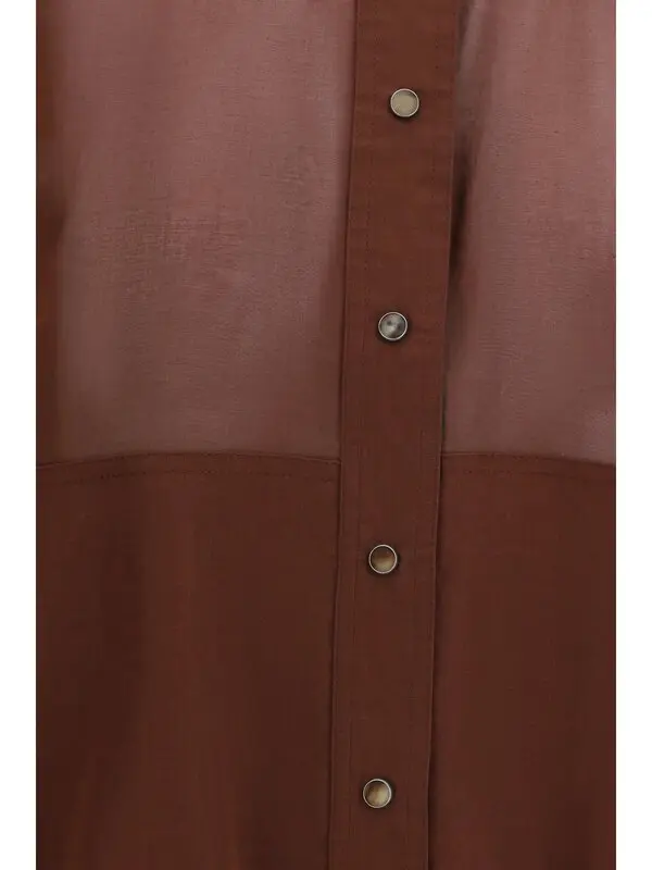 Brunello Cucinelli Cotton Organza Shirt With Snap-button Closure