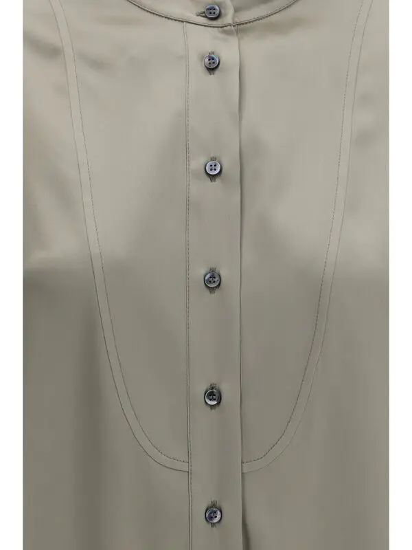 Brunello Cucinelli Silk Shirt With Monili Trim
