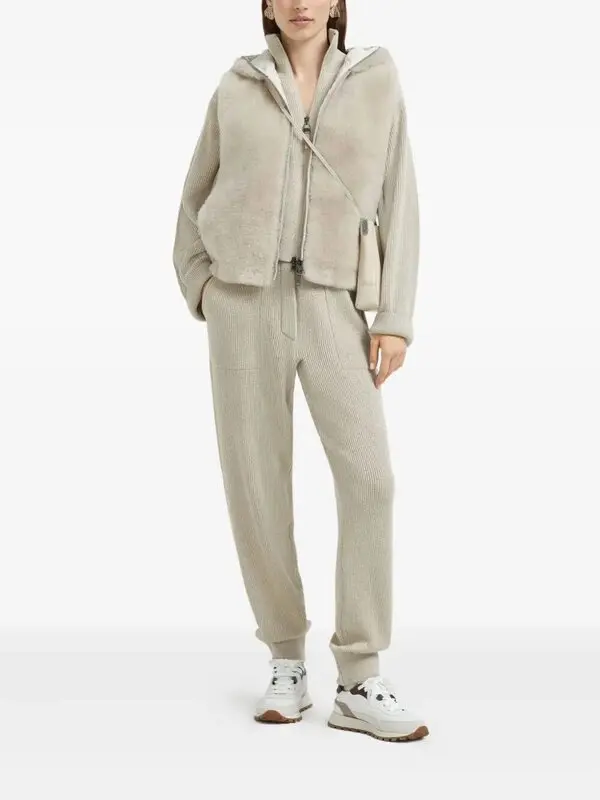 Brunello Cucinelli Sparkling Cashmere High Neck Zip-up Cardigan
