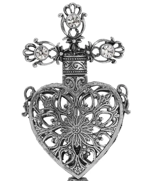 SYMBOLS OF FAITH Pewter Heart Perfume Bottle