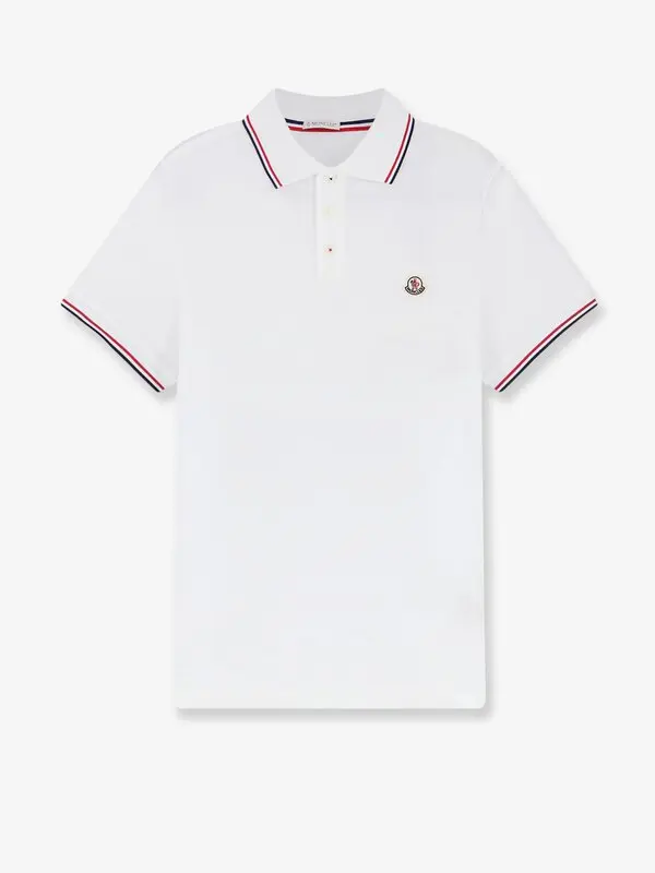 Moncler Cotton Polo Shirt With Logo Patch