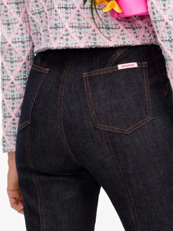 SELF-PORTRAIT High Waisted Denim Jeans