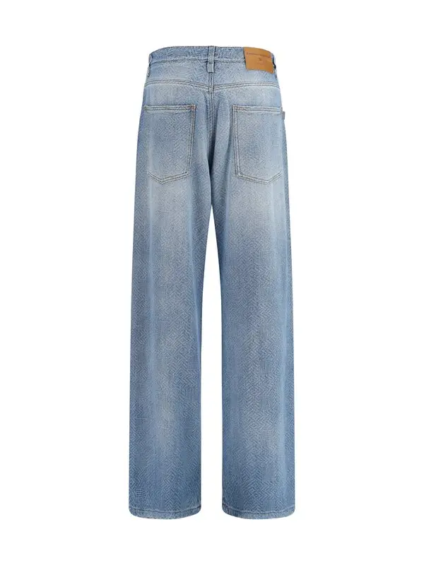 ERMANO SCERVINO Ermanno Scervino Baggy Jeans In Pure Cotton With Resca Pattern