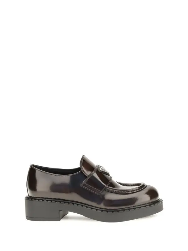 Prada Leather Logo Loafers