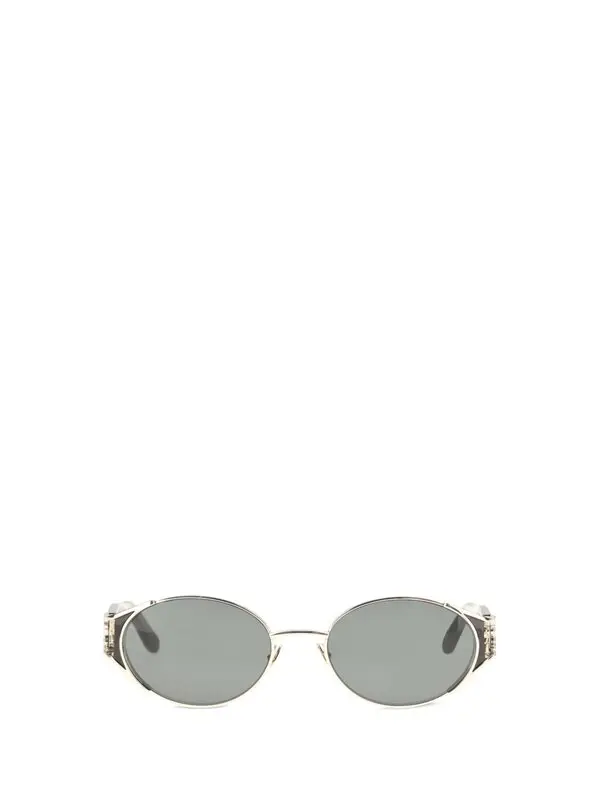 Saint Laurent Oval Metal Frame Sunglasses - Black