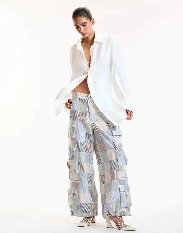 Cynthia Rowley Millie Patchwork Cargo Pants