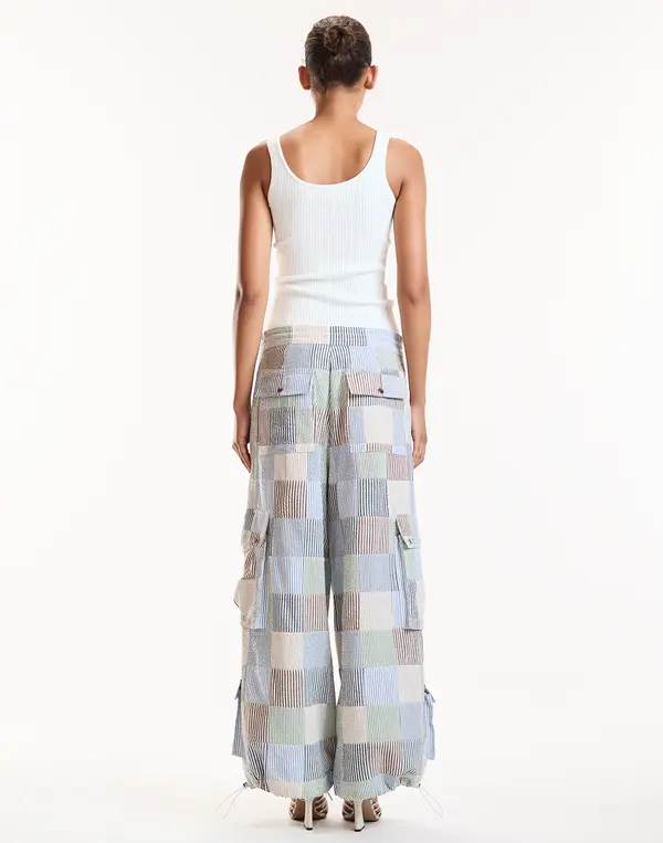 Cynthia Rowley Millie Patchwork Cargo Pants
