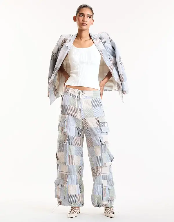 Cynthia Rowley Millie Patchwork Cargo Pants