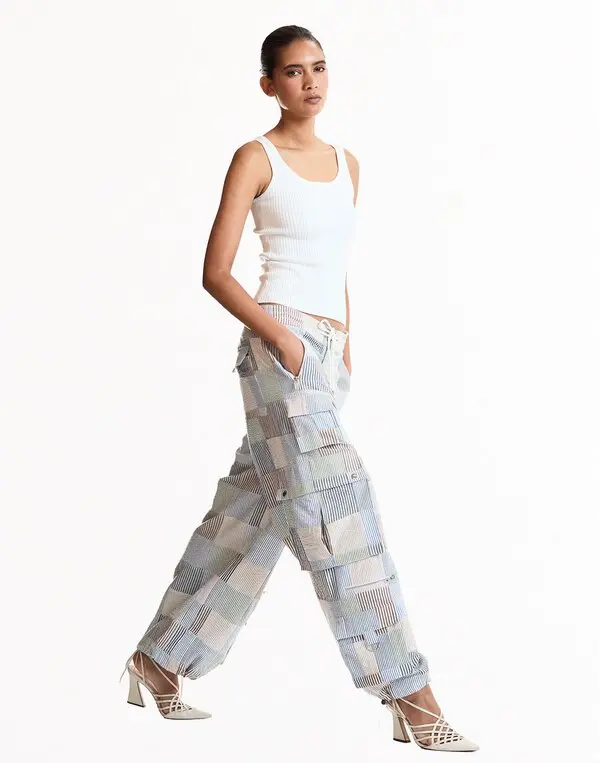 Cynthia Rowley Millie Patchwork Cargo Pants