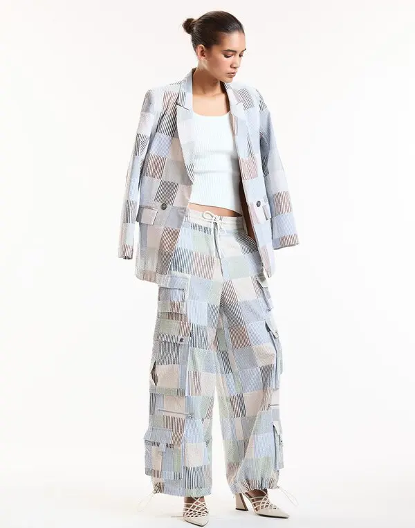 Cynthia Rowley Millie Patchwork Cargo Pants