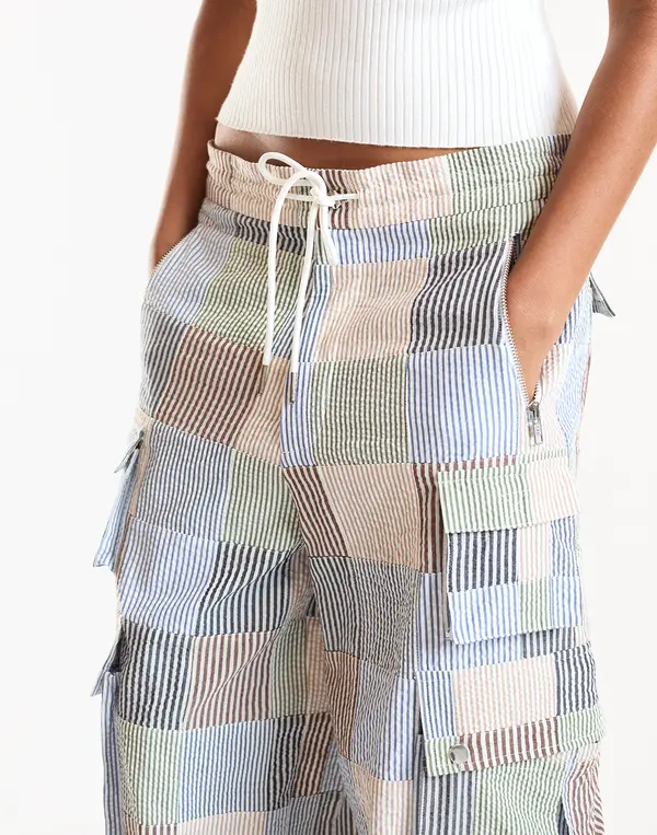 Cynthia Rowley Millie Patchwork Cargo Pants