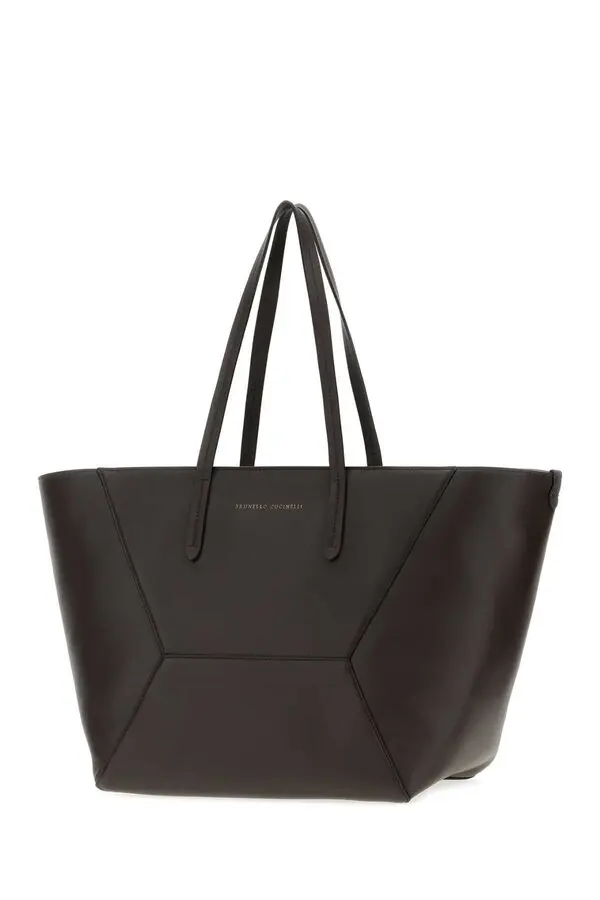 Brunello Cucinelli Leather Shopping Bag - Brown