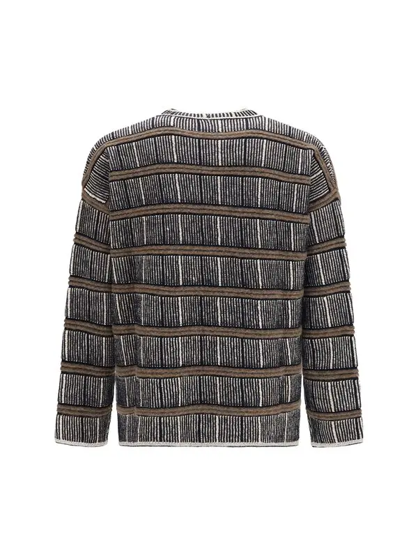 Giorgio Armani Oversized Ribbed Sweater In Silk And Virgin Wool Blend