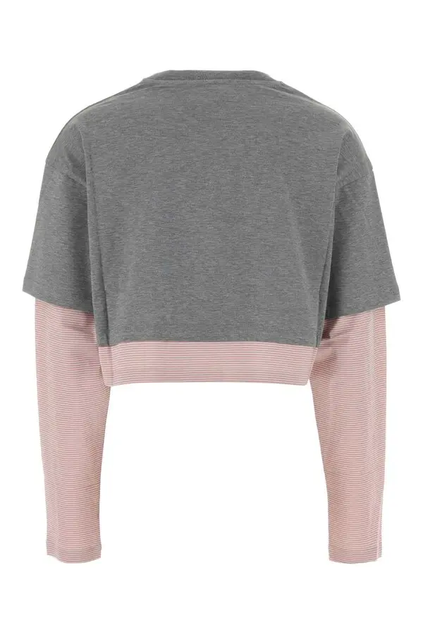 Miu Miu Grey Cotton T-shirt