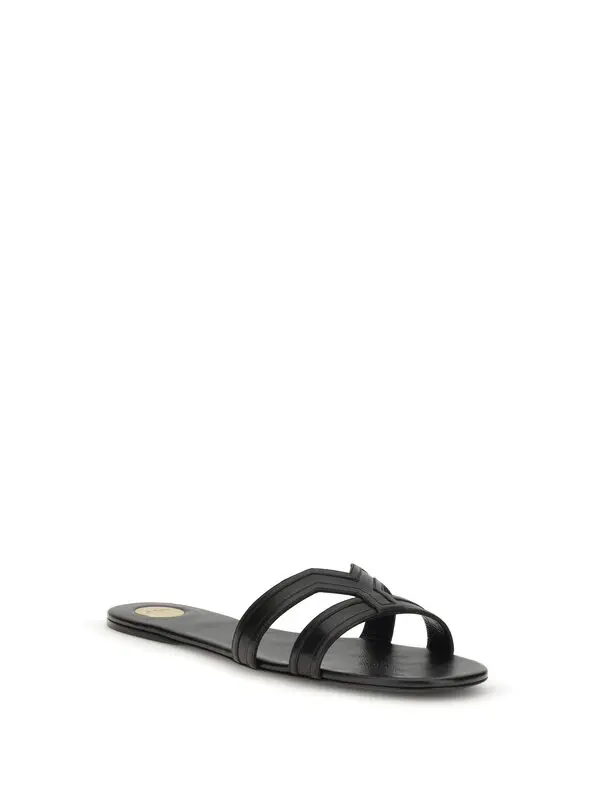 Saint Laurent Smooth Leather Mabrouka Sandals