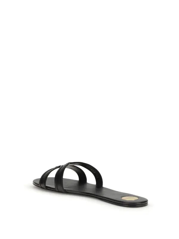 Saint Laurent Smooth Leather Mabrouka Sandals