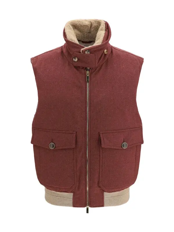Brunello Cucinelli Wool Padded Vest - Multicolor