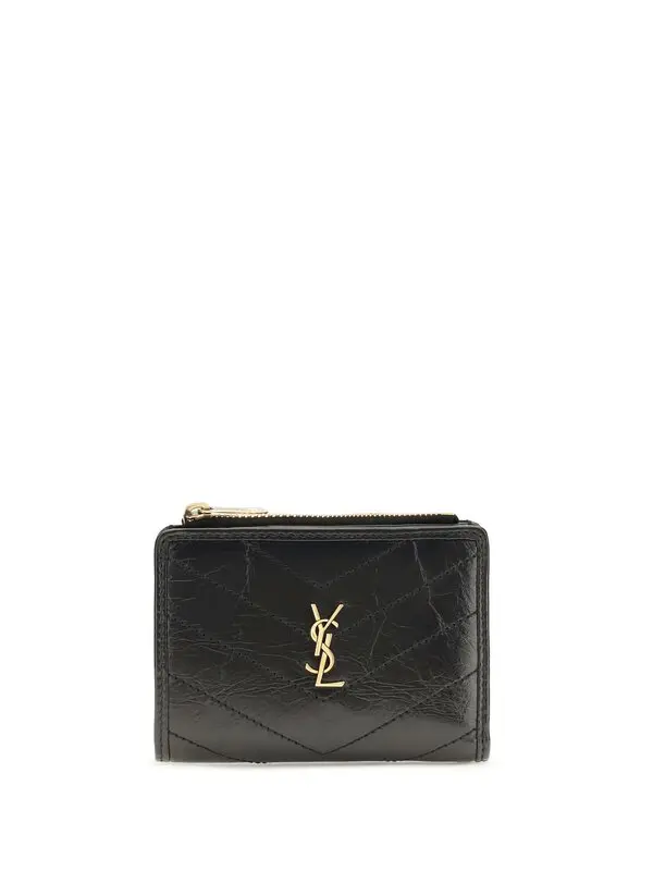 Saint Laurent Niki Vintage Leather Bifold Wallet - Black