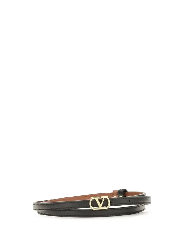 Valentino Garavani Reversible Vlogo Signature Glossy Calfskin Belt - Black
