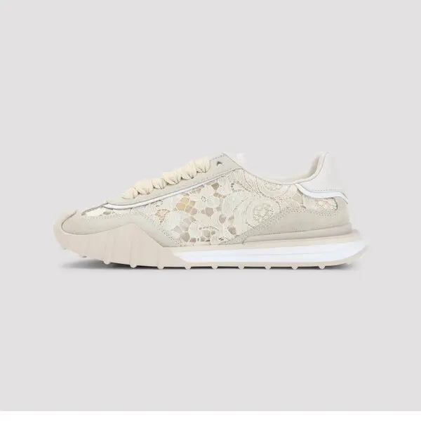 Dolce & Gabbana Floral Lace Paneled Sneakers - Multicolor