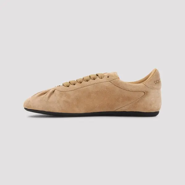 Dolce & Gabbana Beige Suede Low Top Sneakers - Multicolor