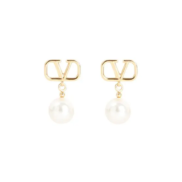 Valentino Garavani Vlogo Signature Pearl Drop Earrings - Silver