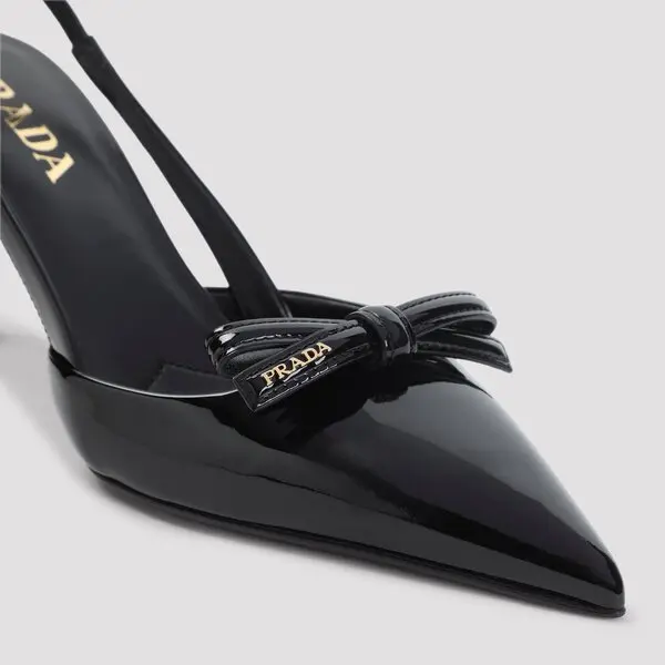 Prada Calf Leather Slingback Pumps - Black