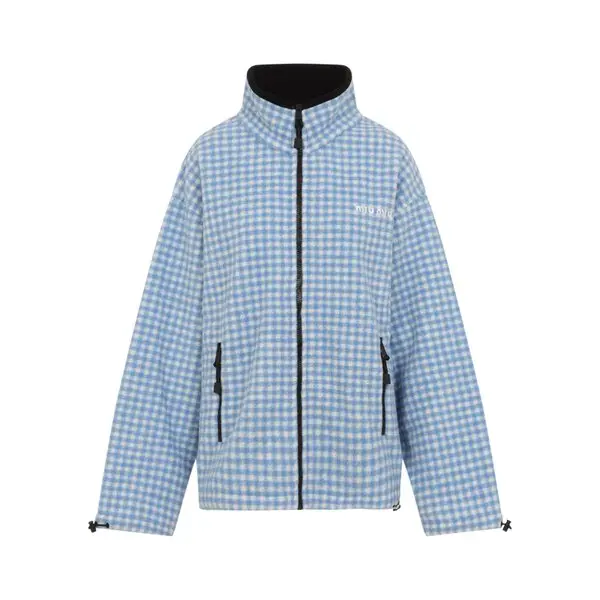 Miu Miu Checked Wool Blouson - Blue