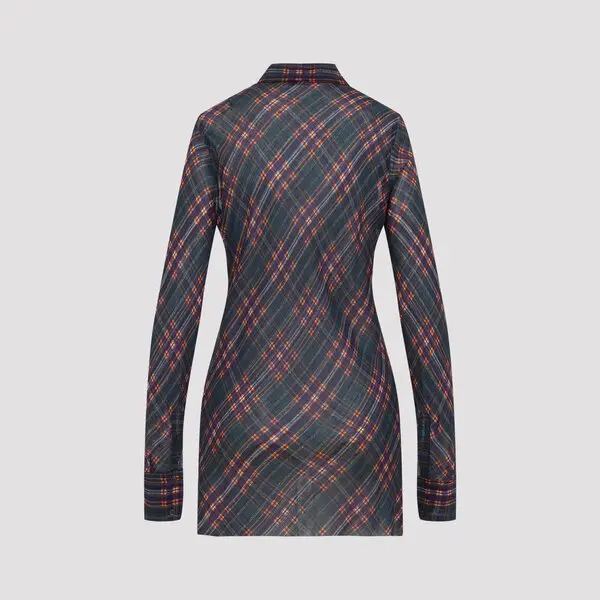 Dries Van Noten Calima Plaid Metallic Yarn Shirt