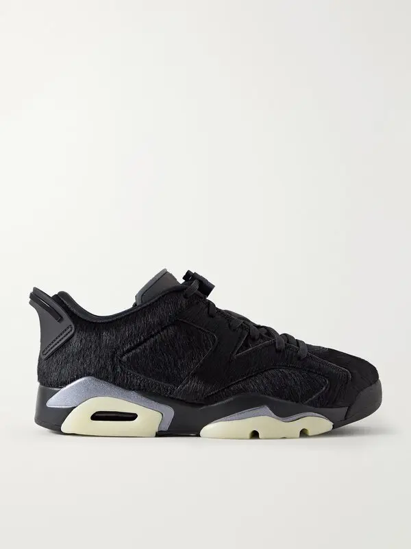 Nike Air Jordan 6 Retro Pony Hair Sneakers - Black