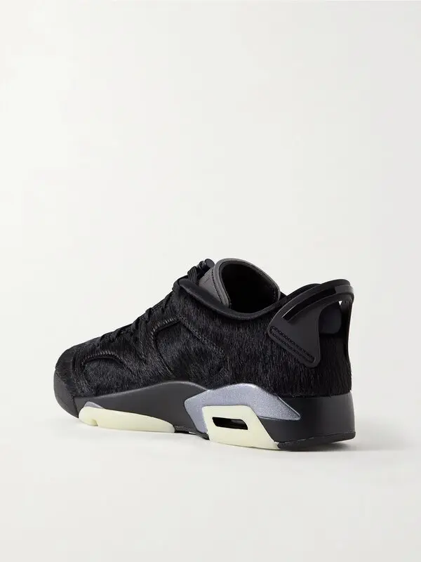 Nike Air Jordan 6 Retro Pony Hair Sneakers - Black