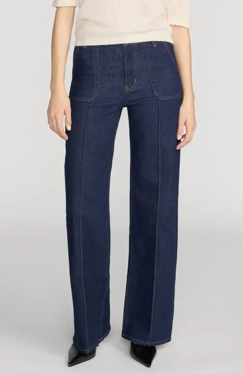 FRAME Le Pixie Slim Palazzo Pintuck Petite Wide Leg Jeans - Rinse