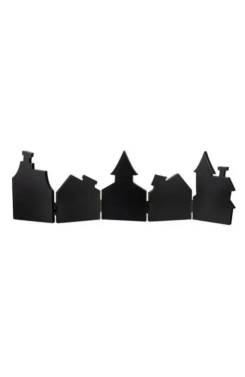 GLITZHOME Halloween Wooden Hinged Haunted House Table Decor - Pink