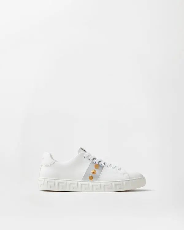Versace Greca Embellished Sneakers - White