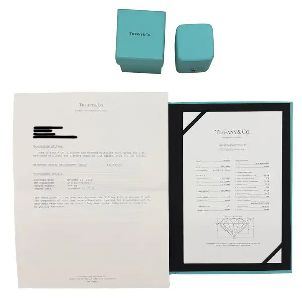 Tiffany & Co. 1.15 Ct Round Brilliant Diamond Solitaire Engagement Ring