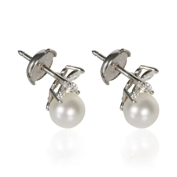 Tiffany & Co. Victoria Pearl And Marquise Diamond Drop Earrings