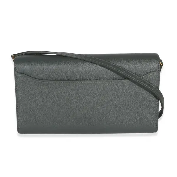 Hermès Constance To Go Wallet In Vert Mangrove Evercolor With Gold-tone Hardware - Green
