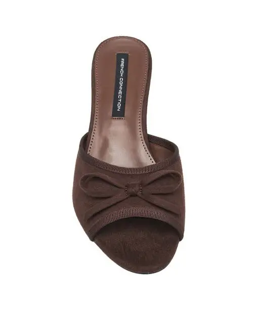 French Connection Dotty Faux Suede Open Toe Heeled Mule