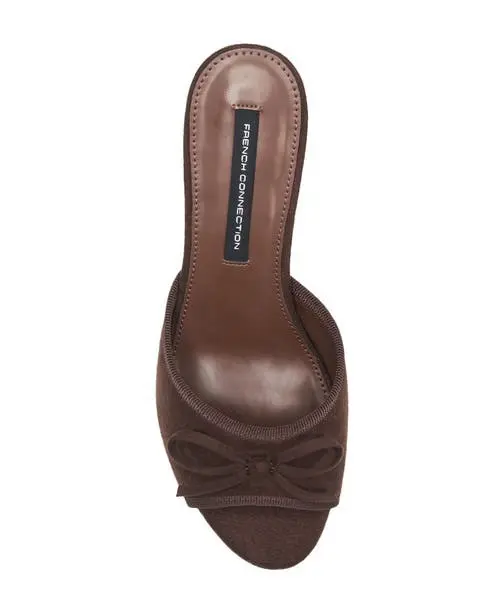 French Connection Dotty Faux Suede Open Toe Heeled Mule