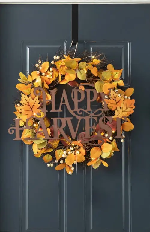 GLITZHOME Metal Happy Thanksgiving Happy Fall Wall Decor - Brown