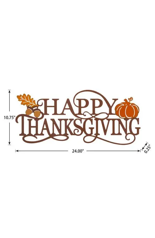 GLITZHOME Metal Happy Thanksgiving Happy Fall Wall Decor