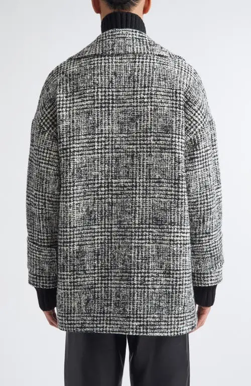 Eleventy Plaid Tweed Wool Blend Coat