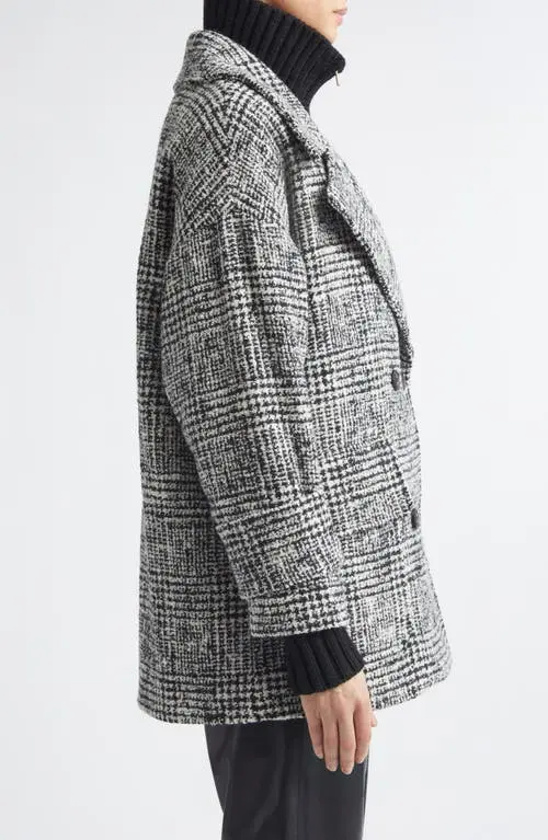 Eleventy Plaid Tweed Wool Blend Coat