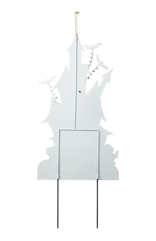 GLITZHOME Halloween Metal Haunted House Yard Stake