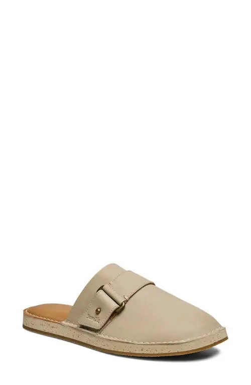 Sanuk Crafted Leather Flat Mule With Metallic Stud Detail - Peyote Leather