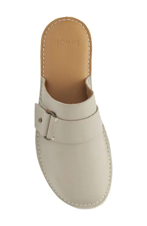Sanuk Crafted Leather Flat Mule With Metallic Stud Detail - Peyote Leather