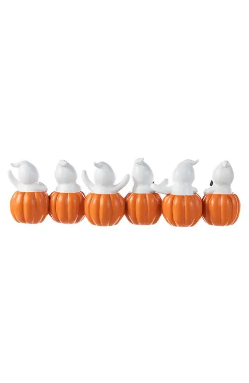 GLITZHOME Halloween Polyresin Spooky Ghost Pumpkin Table Decor